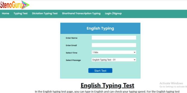 Best Platform for "Online Typing Test in English"